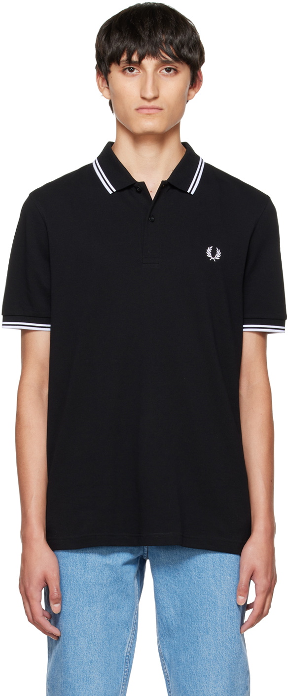 Fred Perry Black Twin Tipped Polo Fred Perry