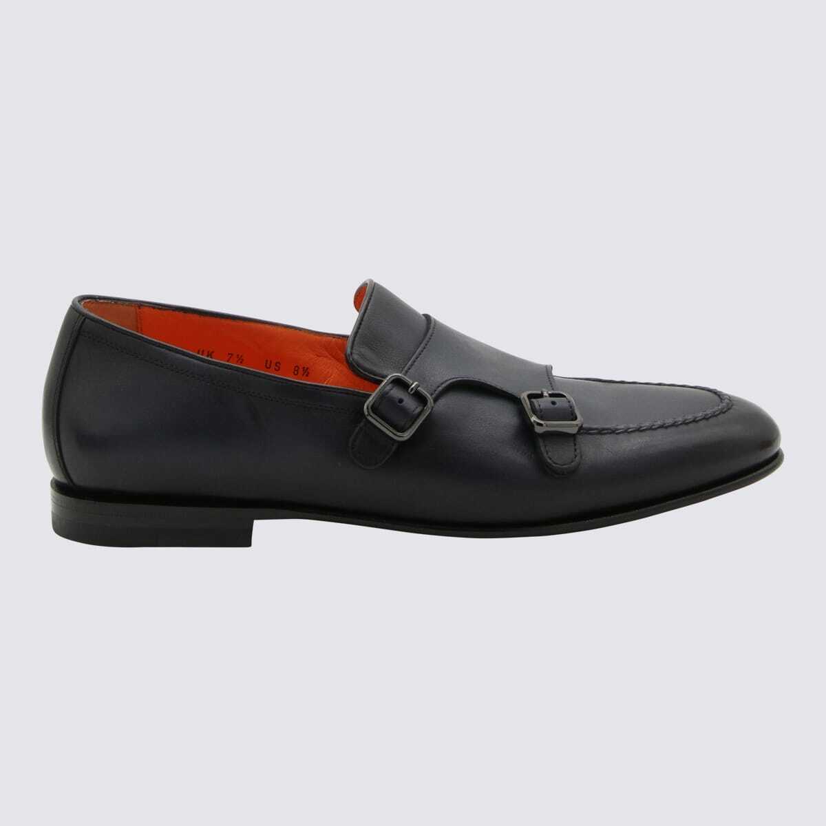 Santoni Blue Leather Loafers Santoni