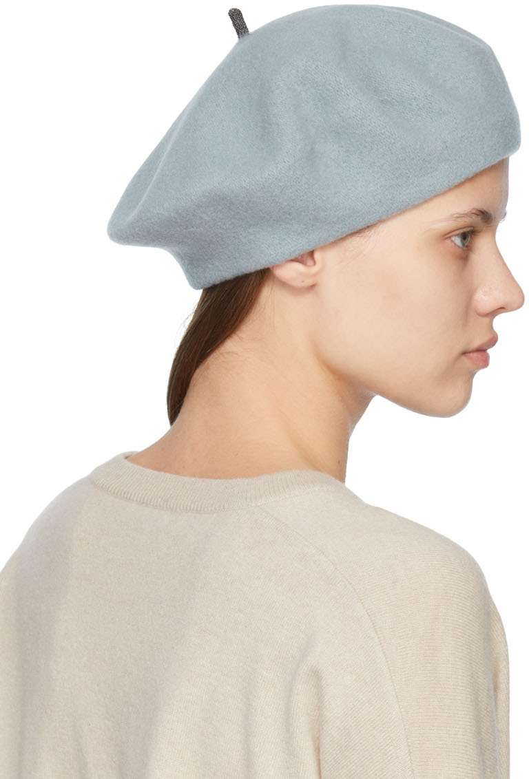 Brunello Cucinelli Blue Wool Beret Brunello Cucinelli