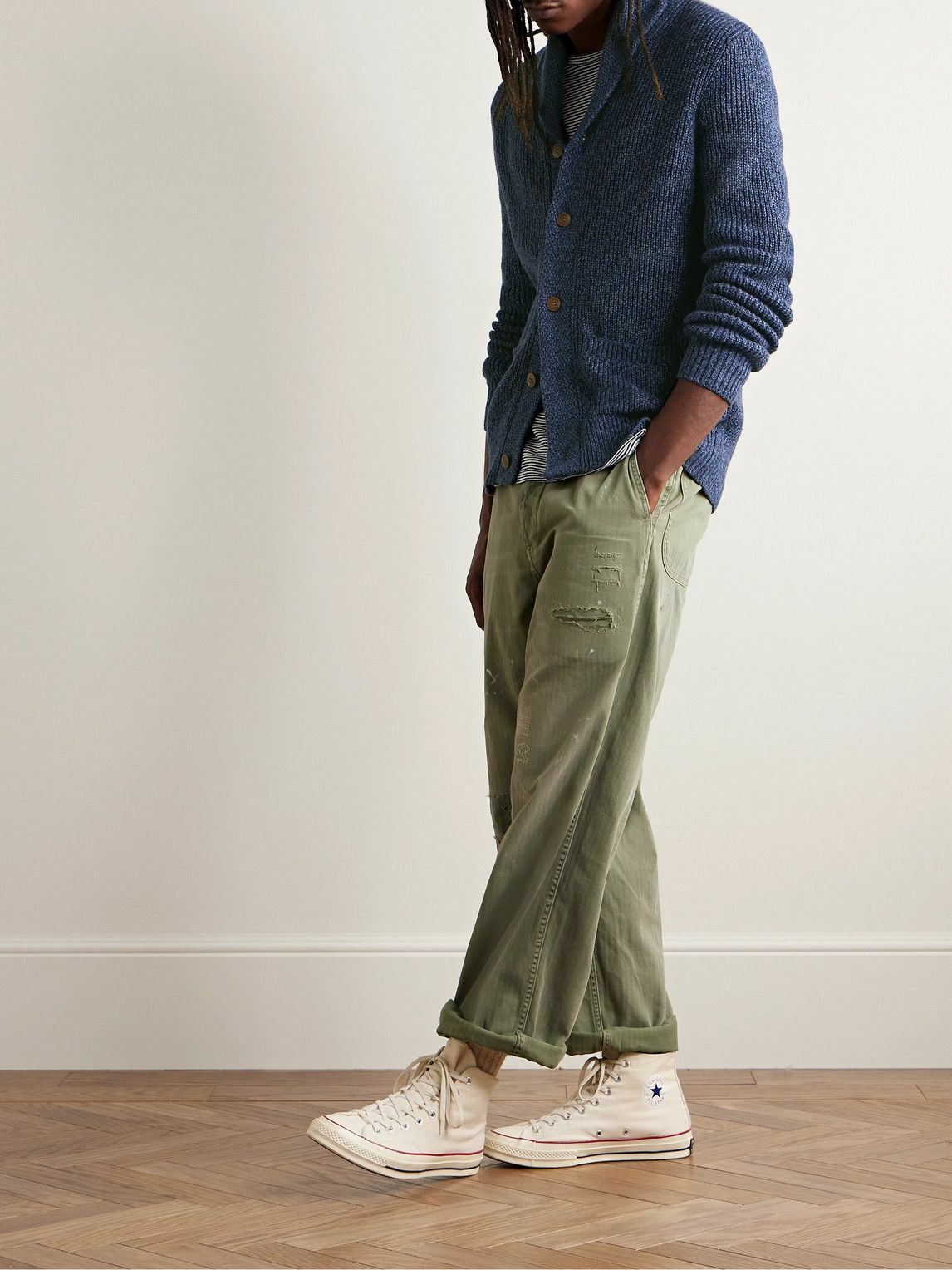 Faherty - Shawl-Collar Cotton and Cashmere-Blend Cardigan - Blue Faherty