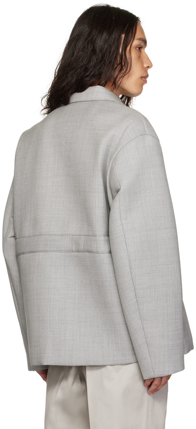 sacai Gray Suiting Bonding Jacket Sacai