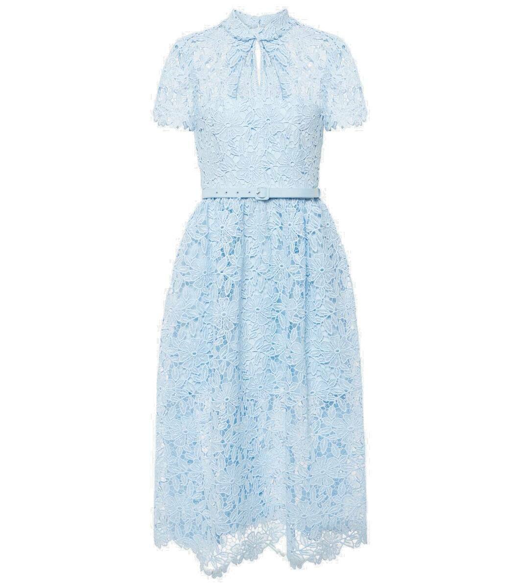 Self-Portrait Tie-neck lace midi dress Self-Portrait