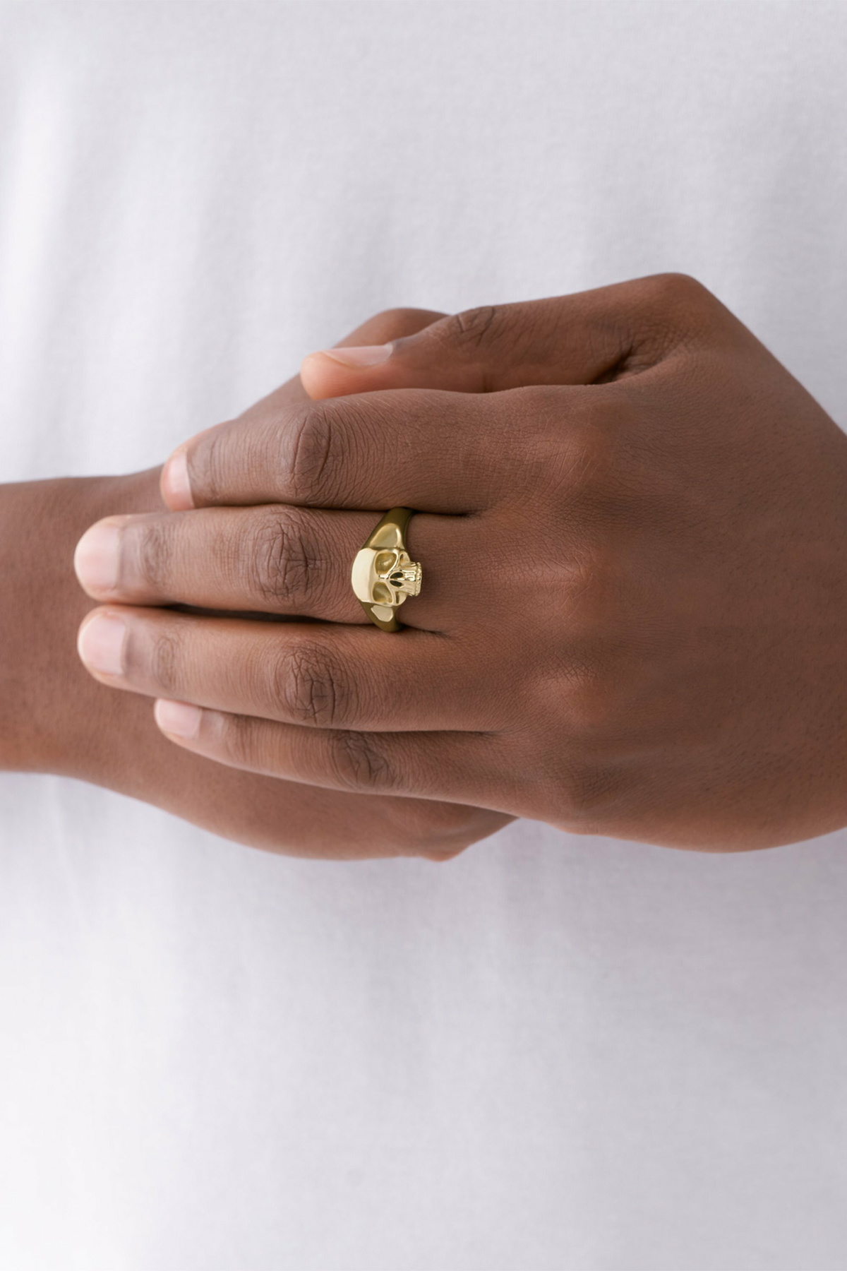 Diesel Gold Stainless Steel Skull Ring - Rings Mens in Oro Diesel