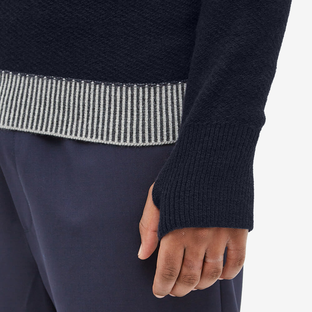 Oliver Spencer Men's Talbot Contrast Hem Roll Neck Knit in Navy/White ...