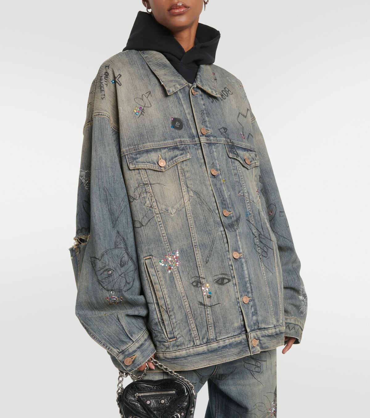 Balenciaga Embellished denim jacket Balenciaga