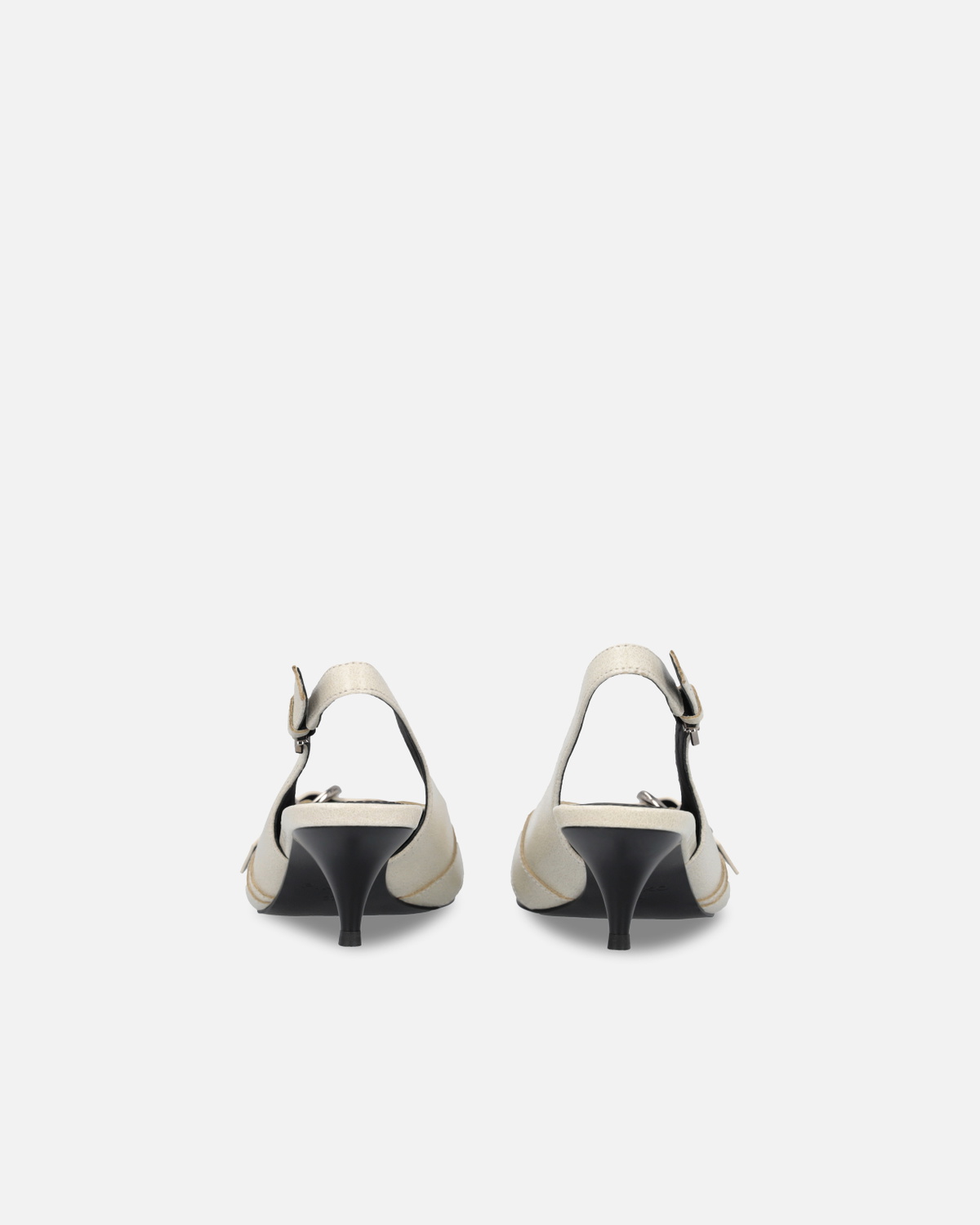 Pinko Heeled Leather Slingbacks With Buckle Egg Pinko
