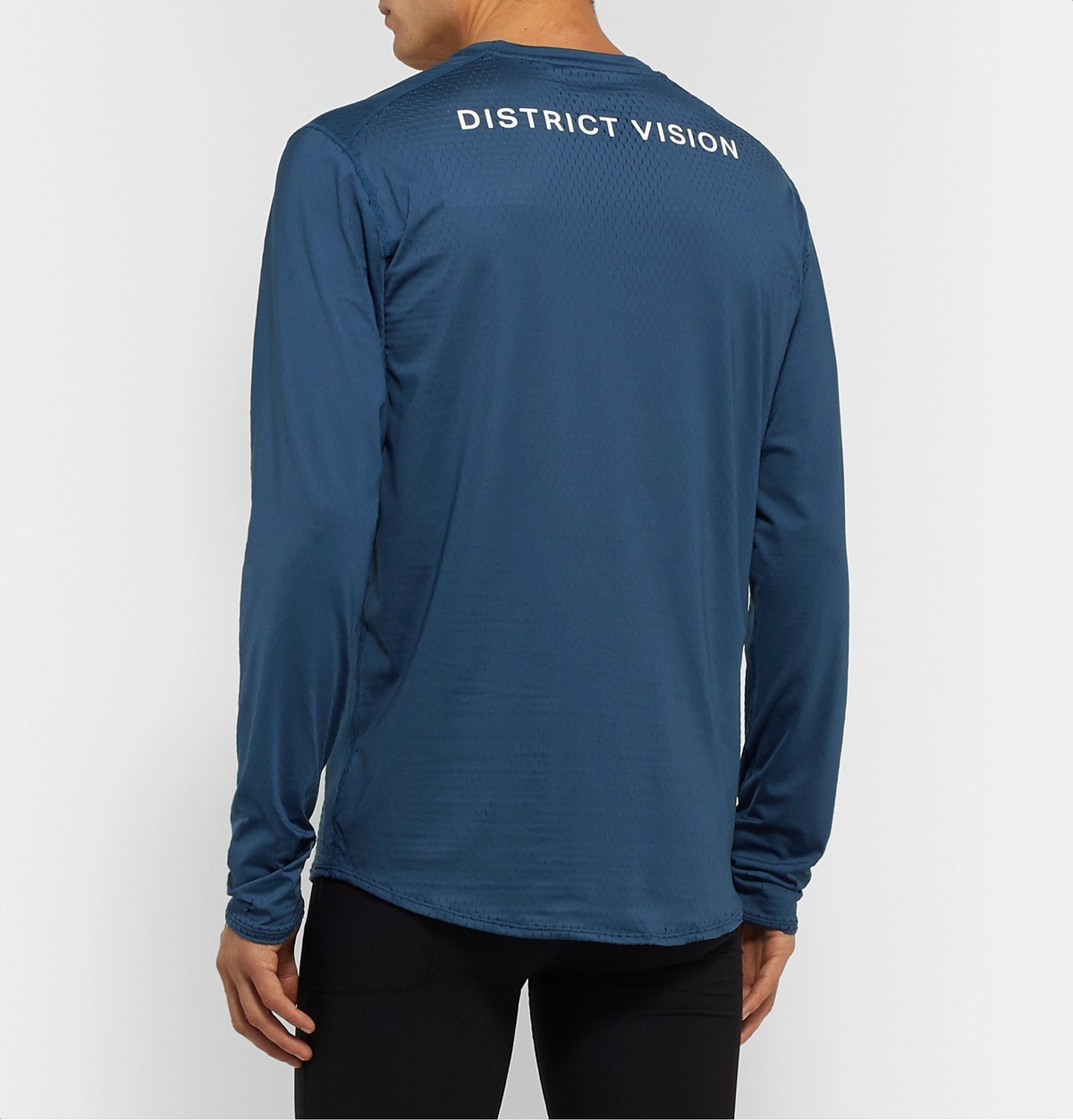 DISTRICT VISION - Air-Wear Stretch-Mesh T-Shirt - Blue District Vision