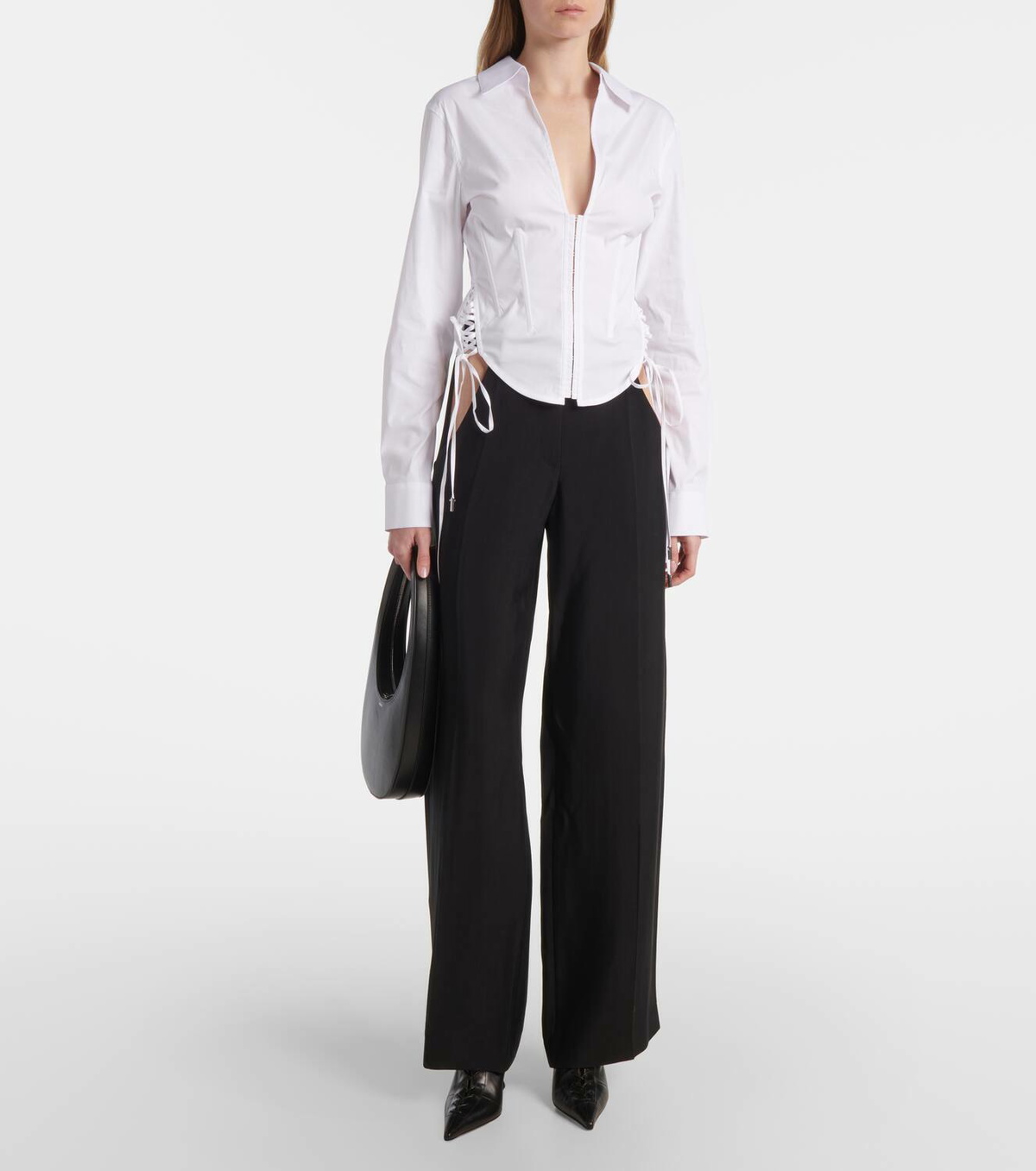 Mugler Cotton-blend bustier top Mugler