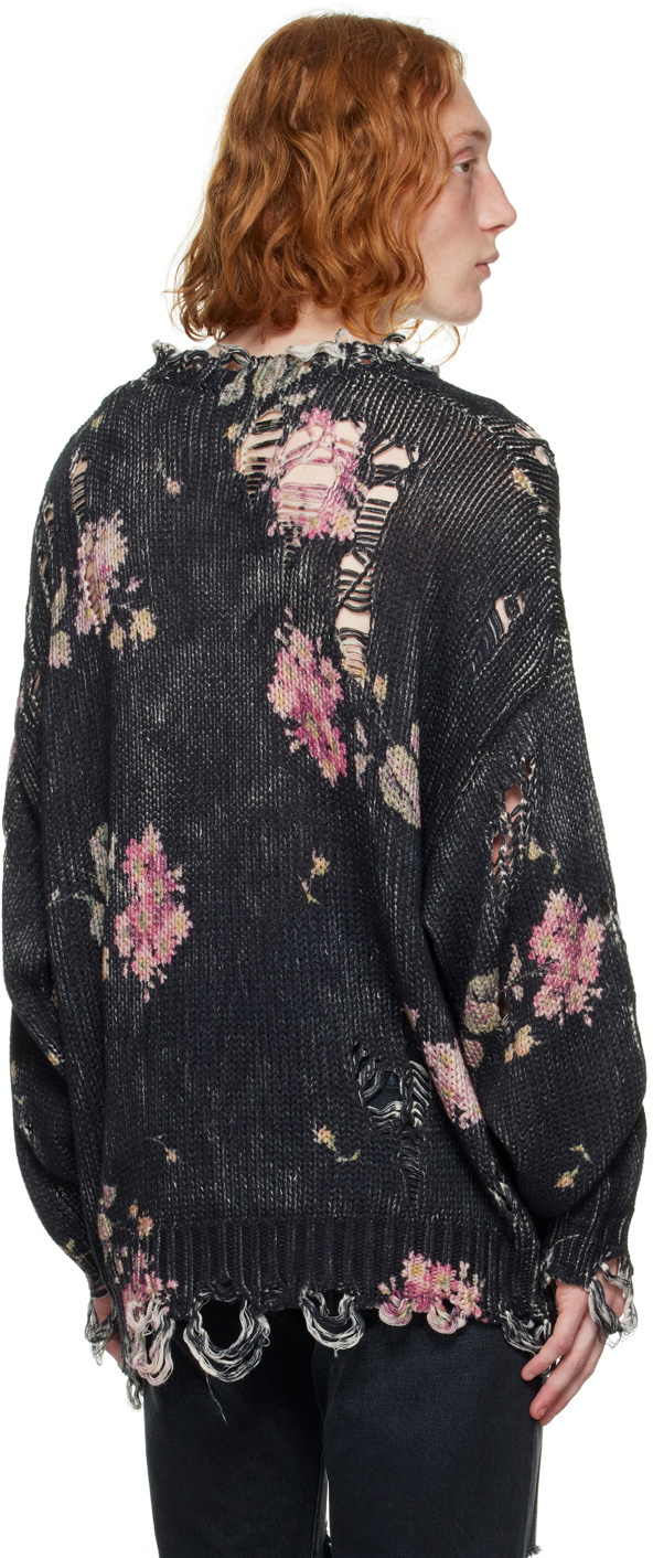 R13 Black Distressed Sweater R13