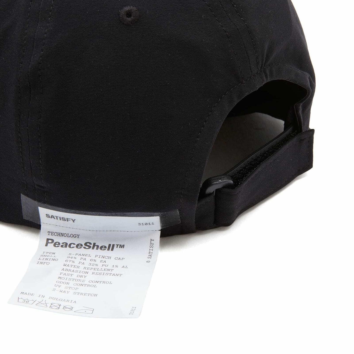 Satisfy Men's PeaceShell™ 5-Panel Pinch Cap in Black Satisfy
