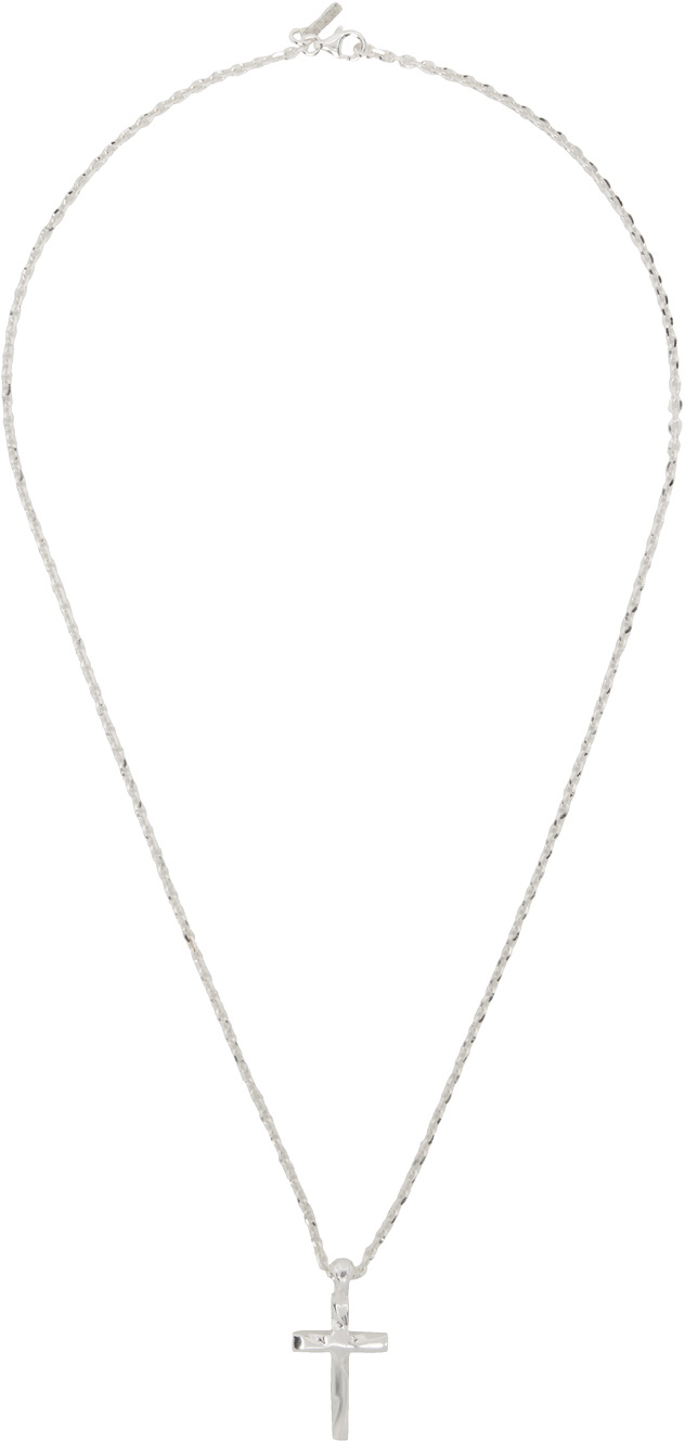 Emanuele Bicocchi SSENSE Exclusive Silver Ice Cross Necklace Emanuele ...