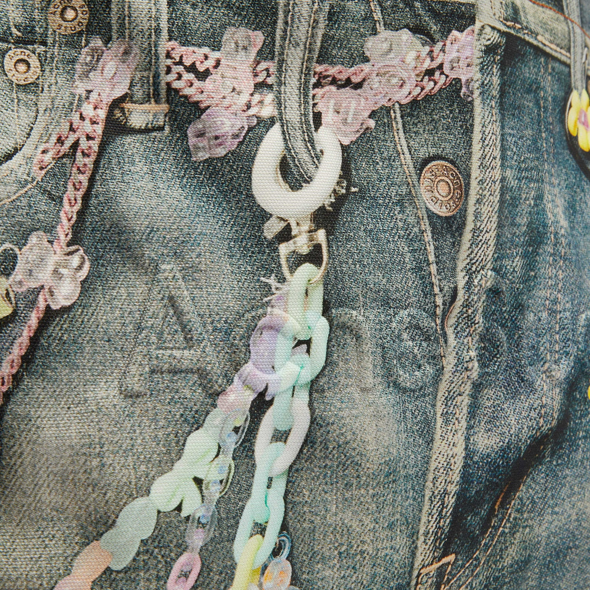 Acne Studios Women's Logo Shopper with Kawaii Chains in Mid Blue Acne ...