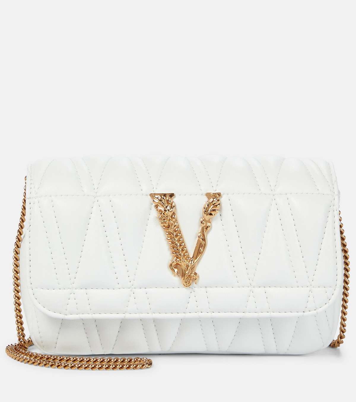 Versace - Virtus Small leather crossbody bag Versace