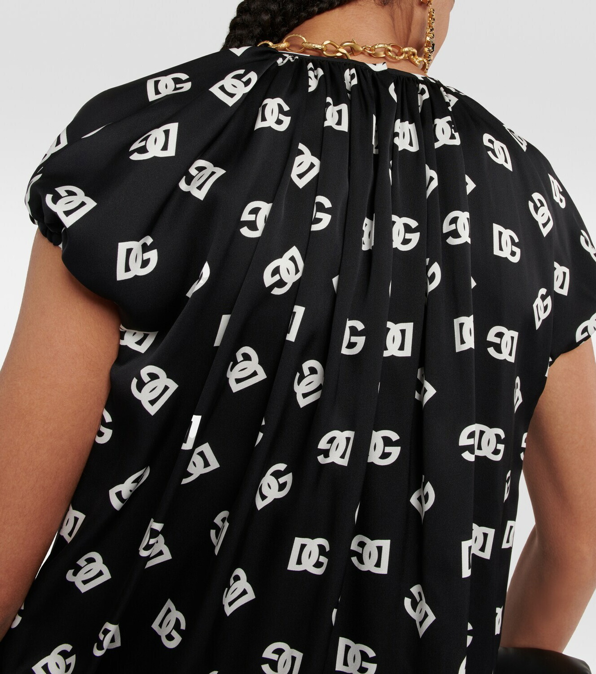 Dolce&Gabbana DG logo silk-blend top Dolce & Gabbana