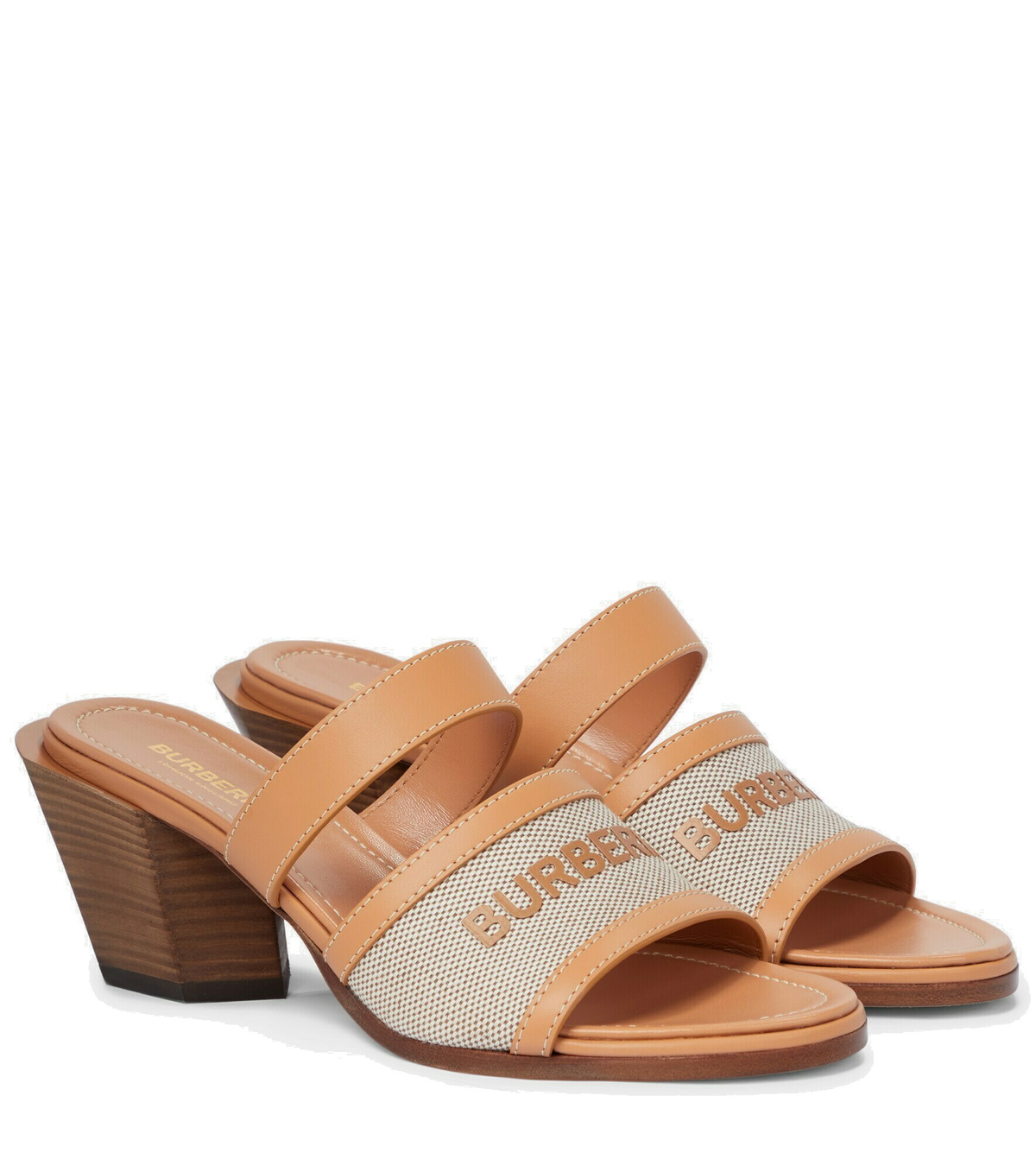 Burberry - Logo leather-trimmed sandals Burberry