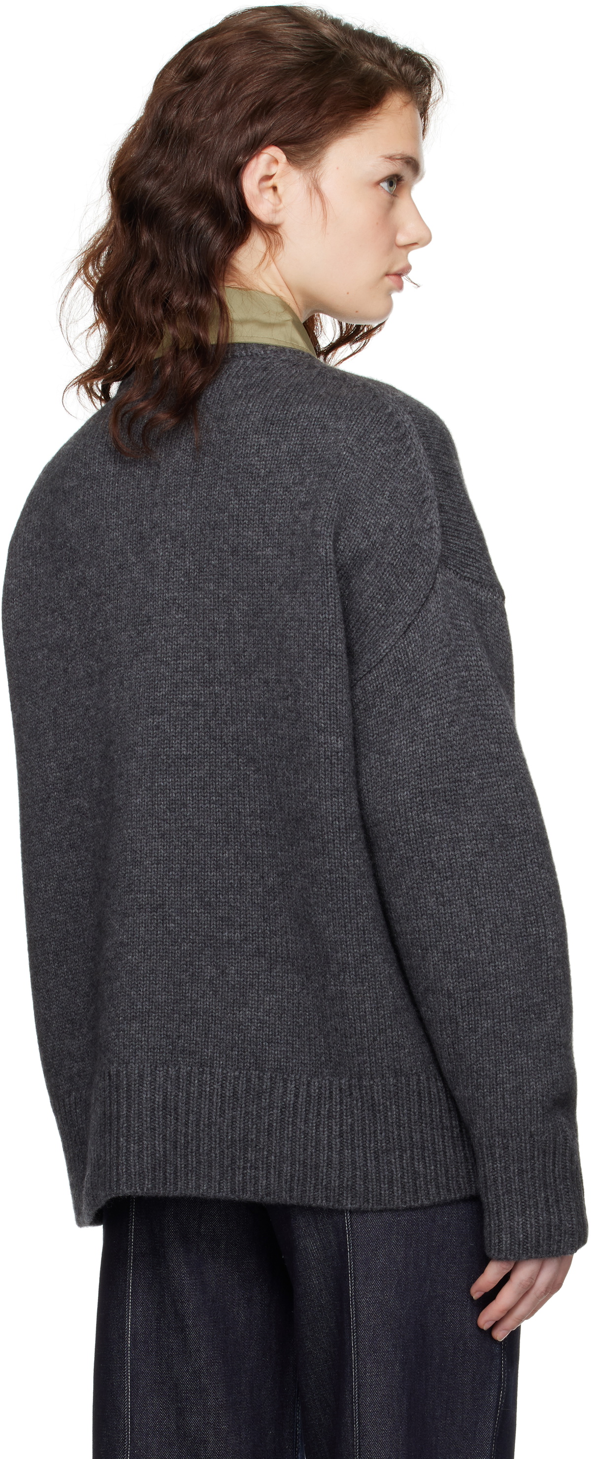 CO Gray Boyfriend Crew Neck Sweater CO