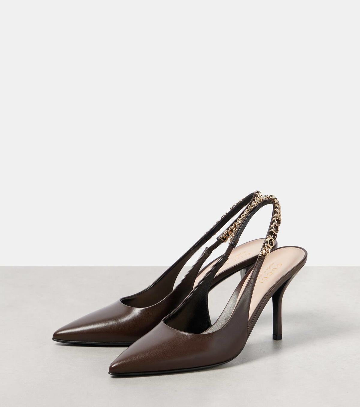 Gucci Gucci Signoria leather slingback pumps Gucci