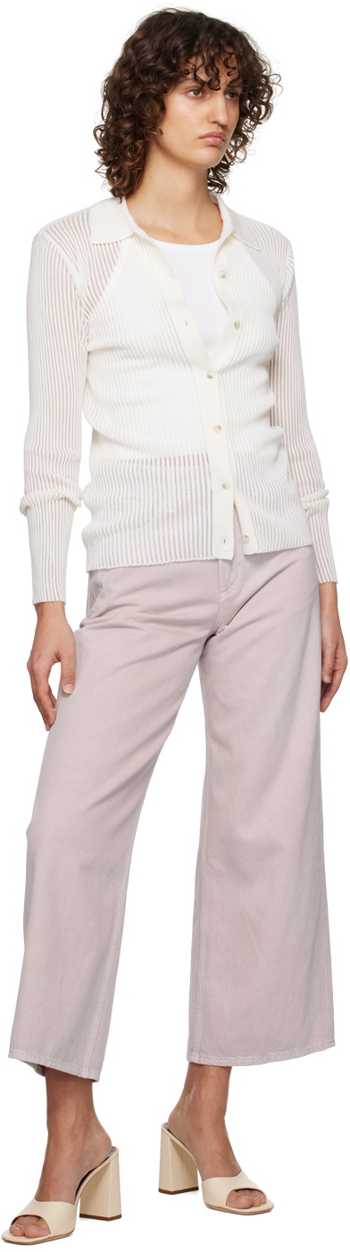 rag & bone White Ribbed Tank Top Rag and Bone