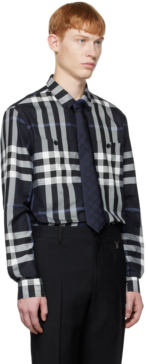 Burberry Navy Check Shirt Burberry