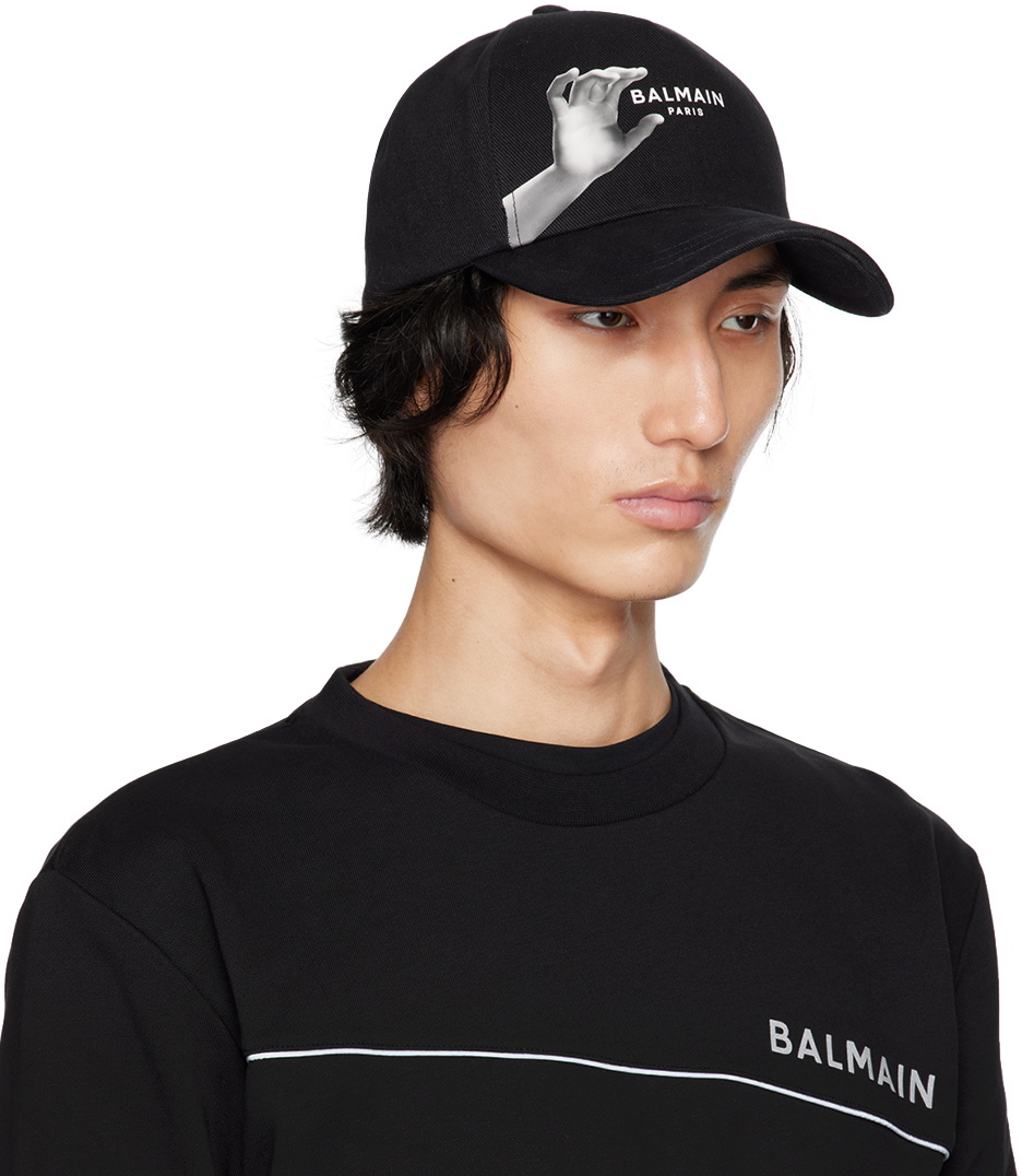 Balmain Black Statue Print Cap Balmain