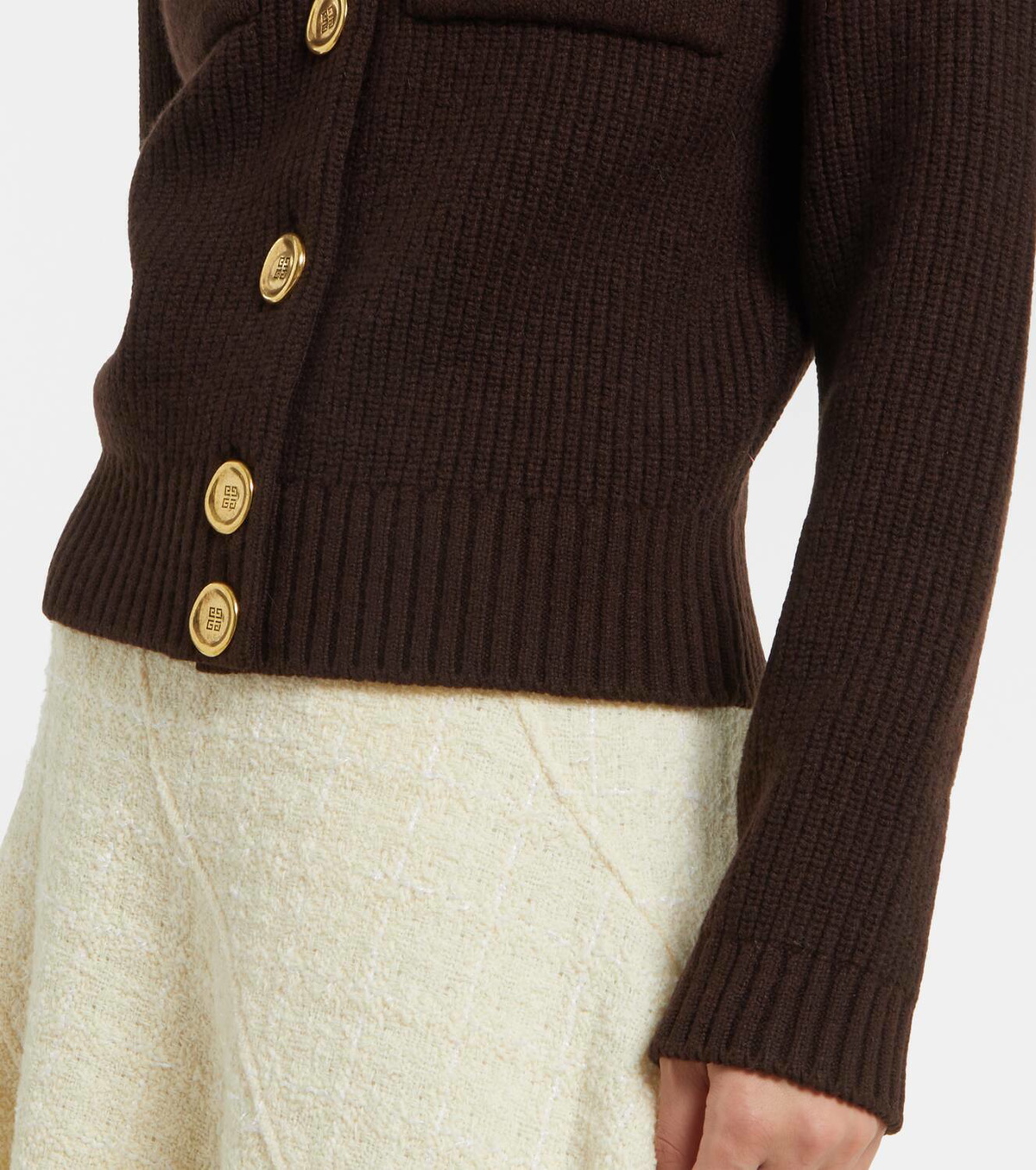 Givenchy Shearling-trimmed wool and cashmere-blend cardigan Givenchy