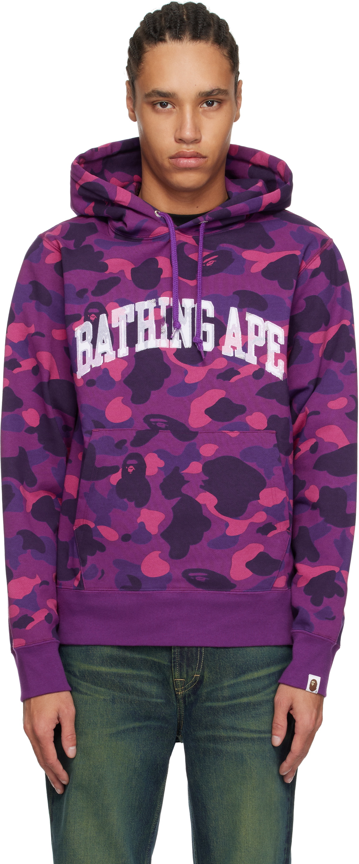BAPE Purple Color Camo Pullover Hoodie A Bathing Ape