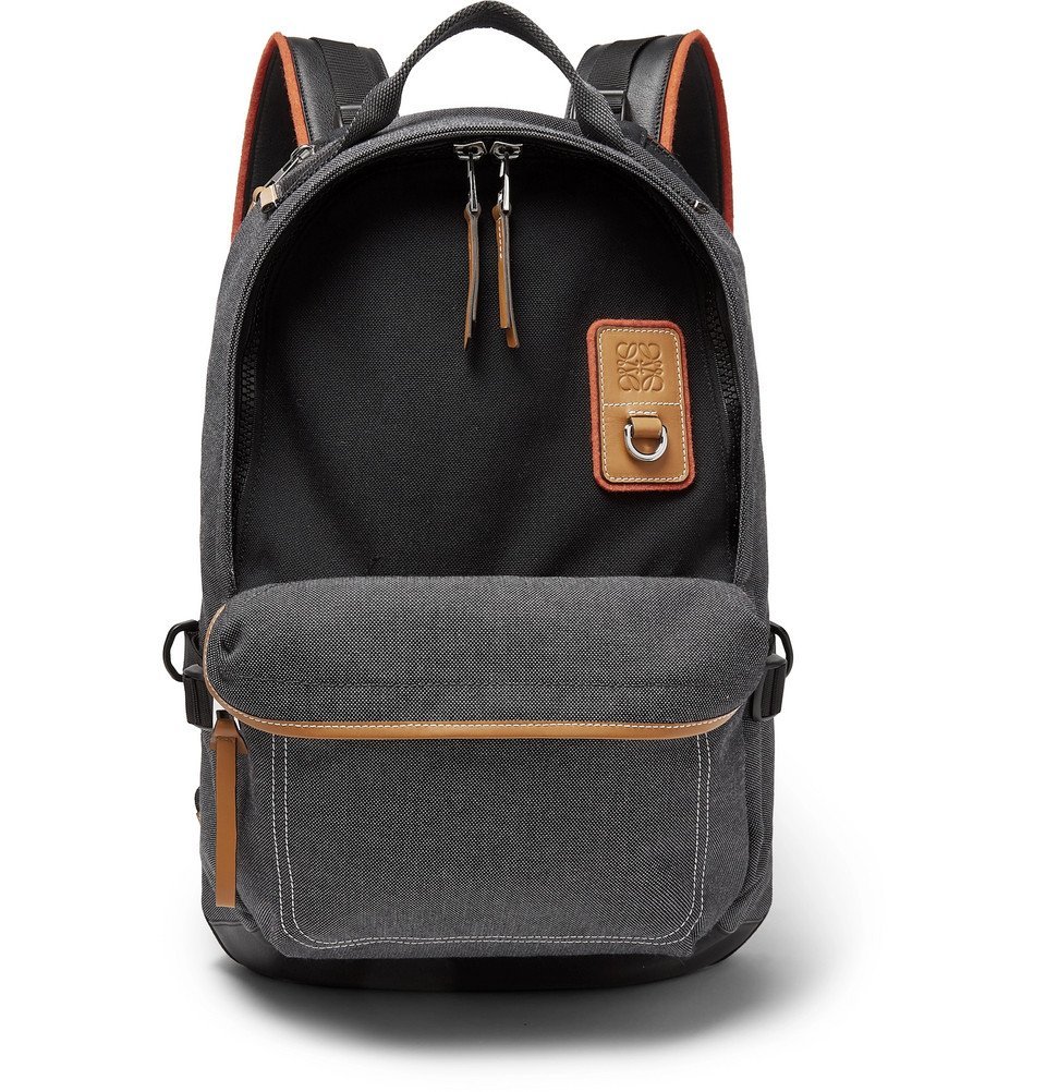 Loewe - Eye/LOEWE/Nature Leather-Trimmed Canvas Backpack - Black Loewe