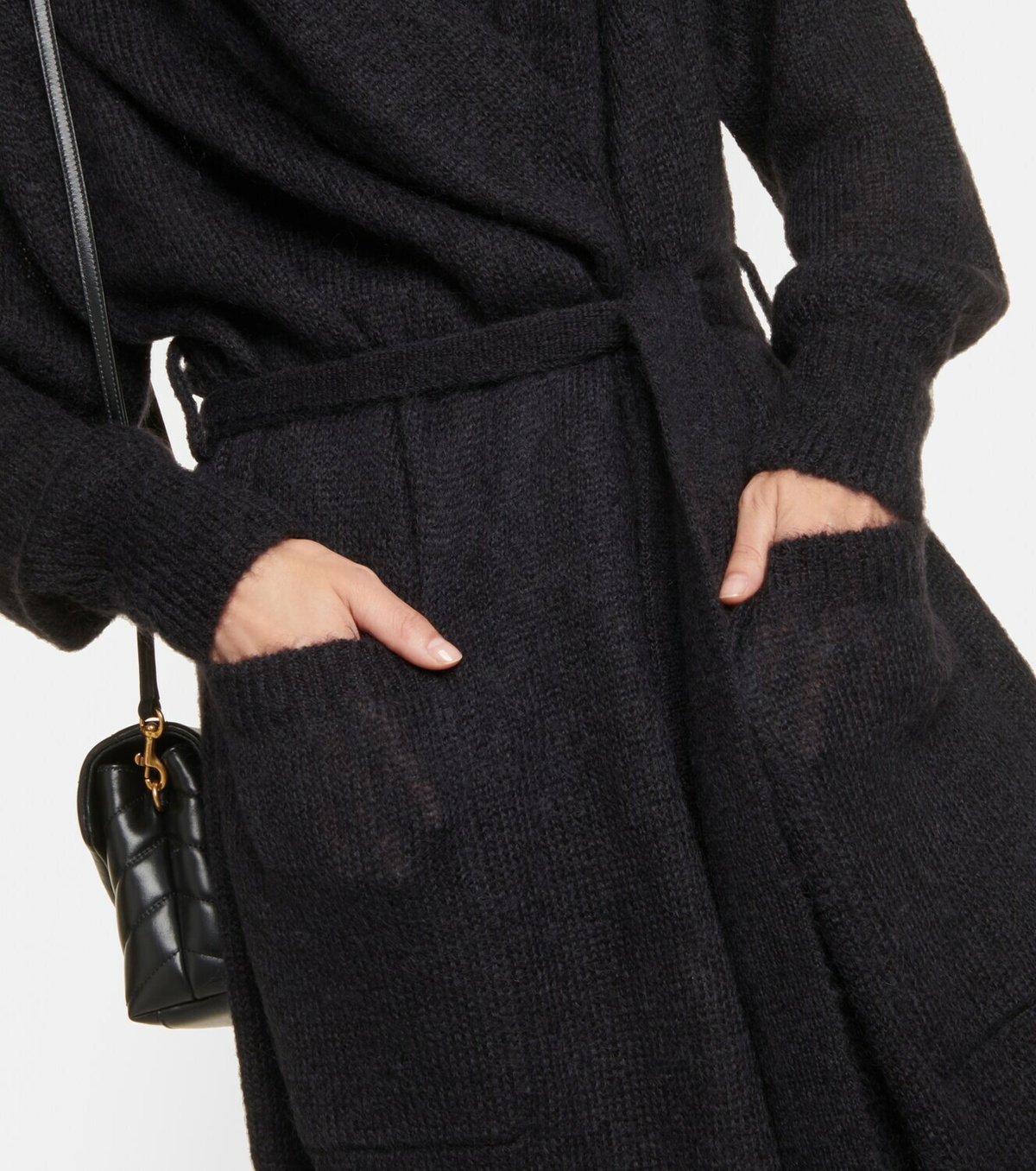 Saint Laurent Belted mohair-blend cardigan Saint Laurent