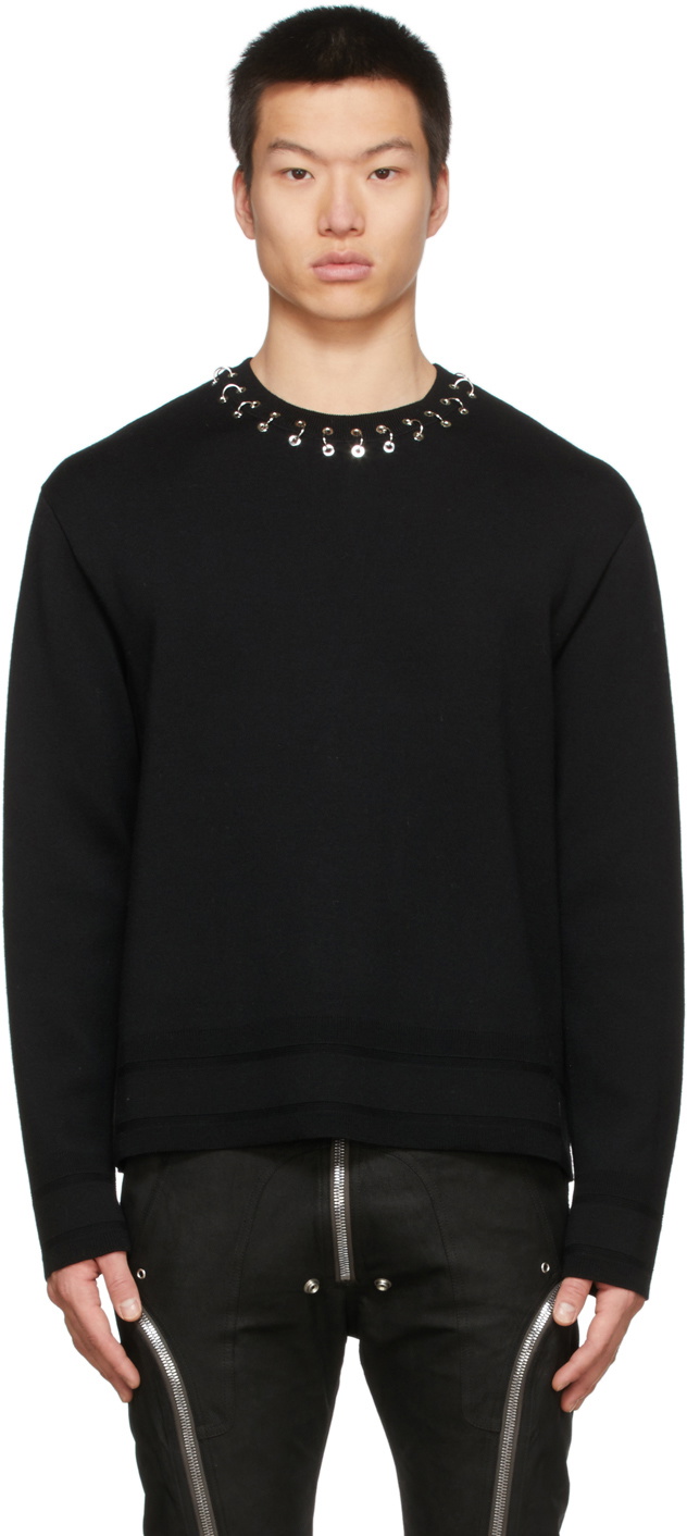 Givenchy Black Eyelet and Rings Sweater Givenchy