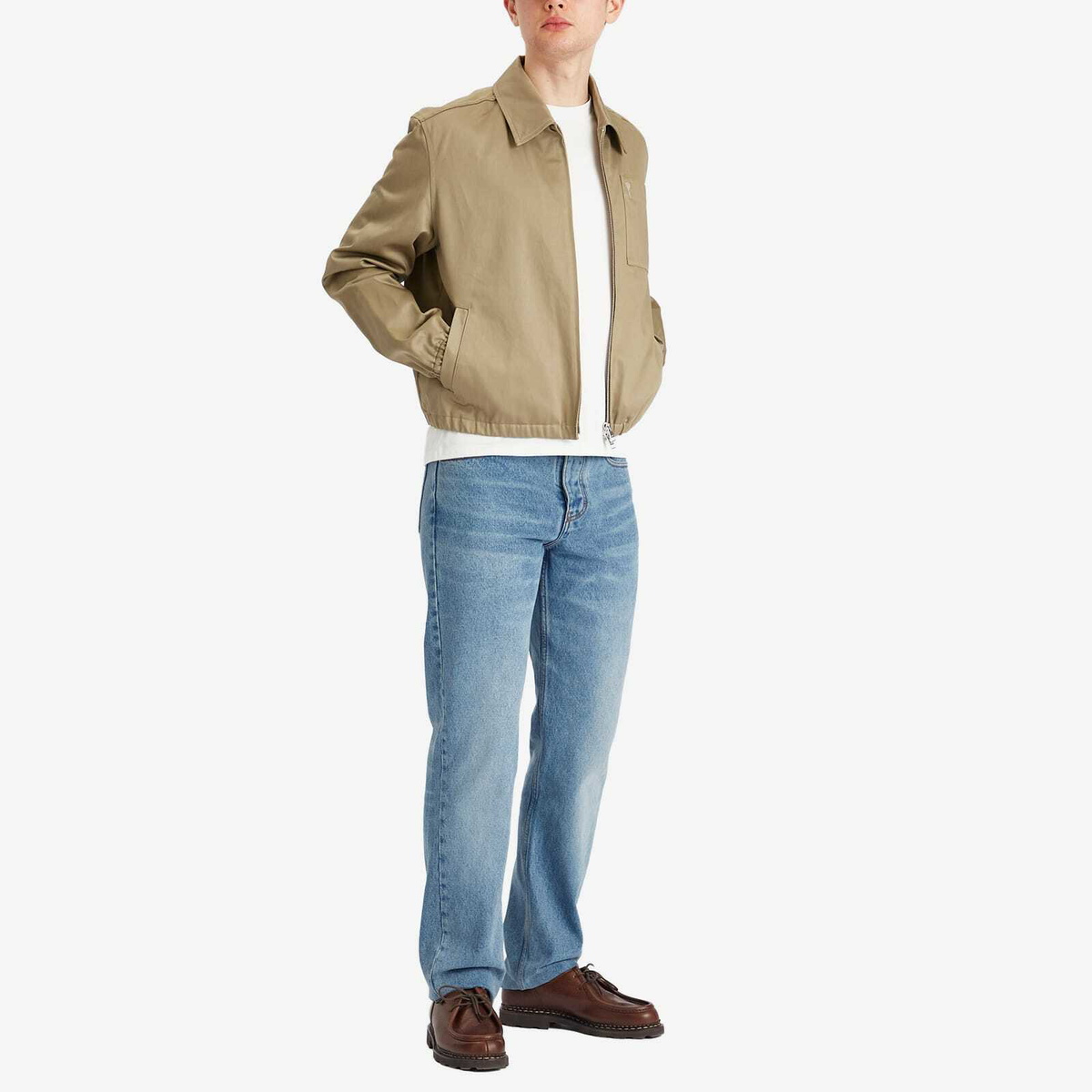 AMI Paris Men's ADC Zipped Cotton Jacket in Laurel AMI