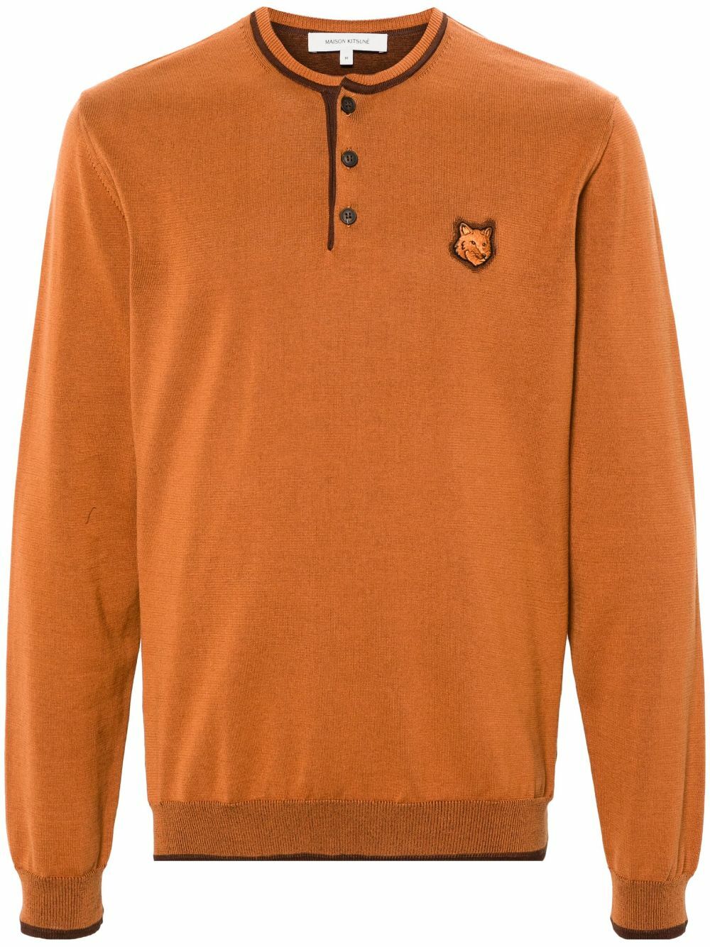 Maison Kitsuné Brown Bold Fox Head Cotton Sweater Maison Kitsune