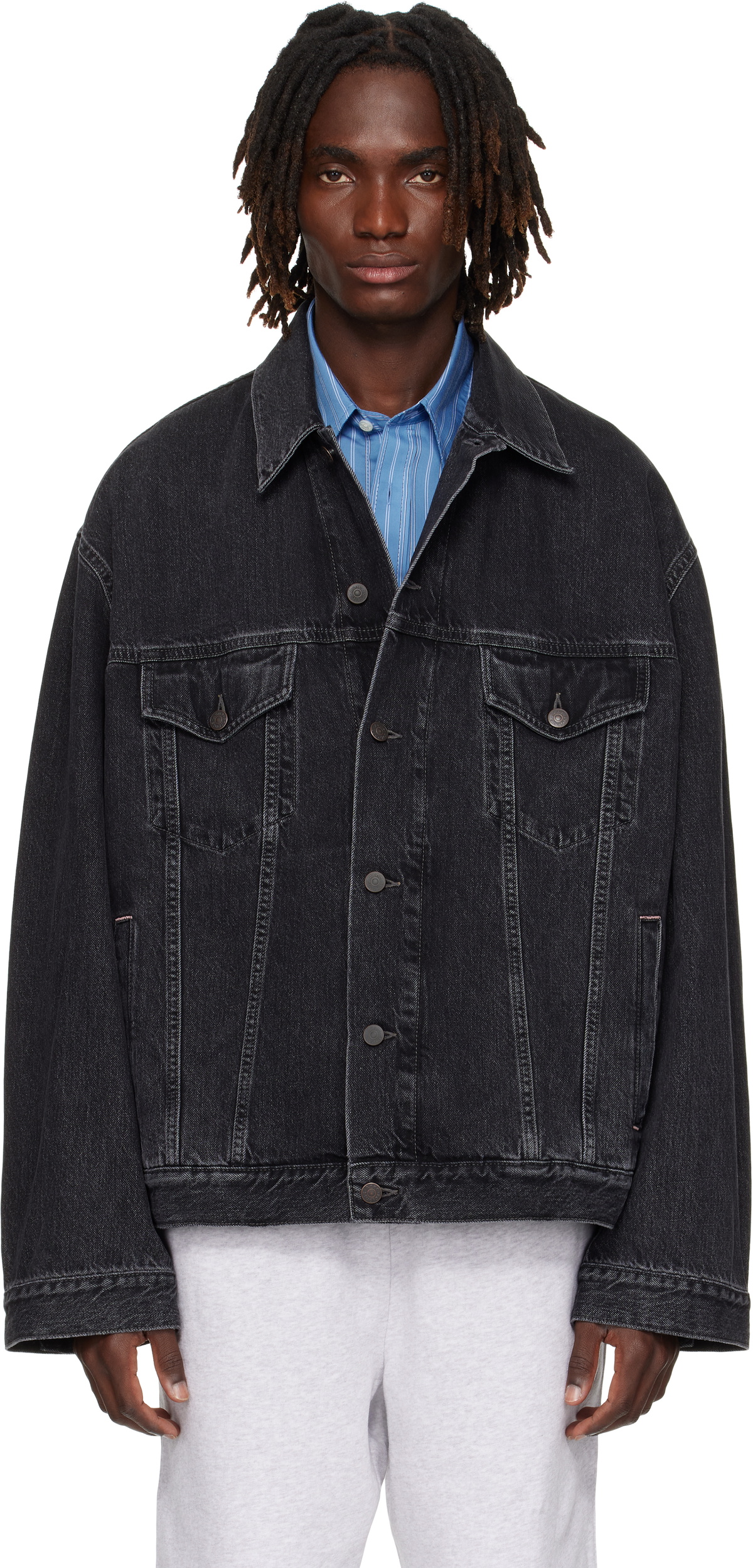 Acne Studios Black Relaxed-Fit Denim Jacket Acne Studios