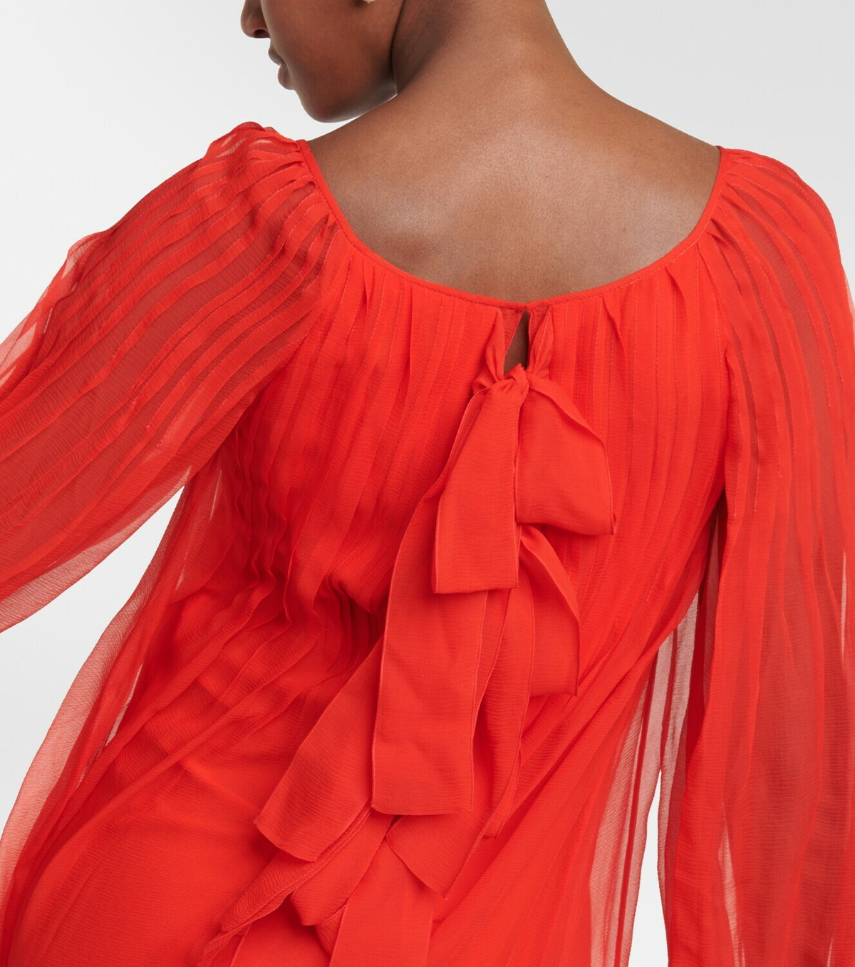 Chloe - Pleated silk mousseline maxi dress Chloe