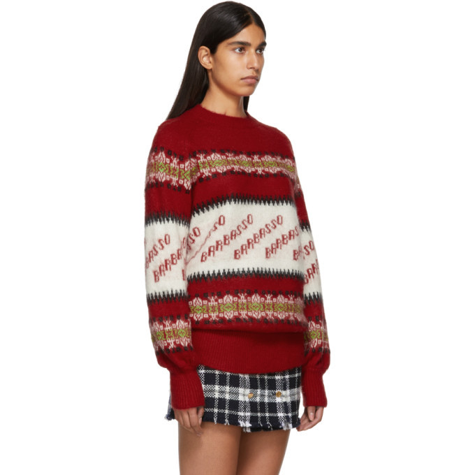 MSGM Red Long Barbaso Sweater MSGM