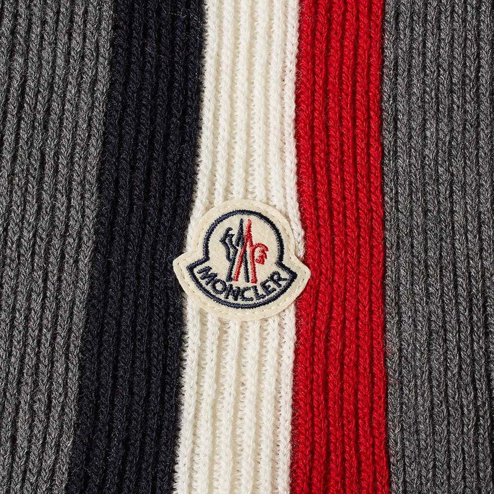 Moncler Men's Tricolore Striped Logo Scarf in Grey Moncler