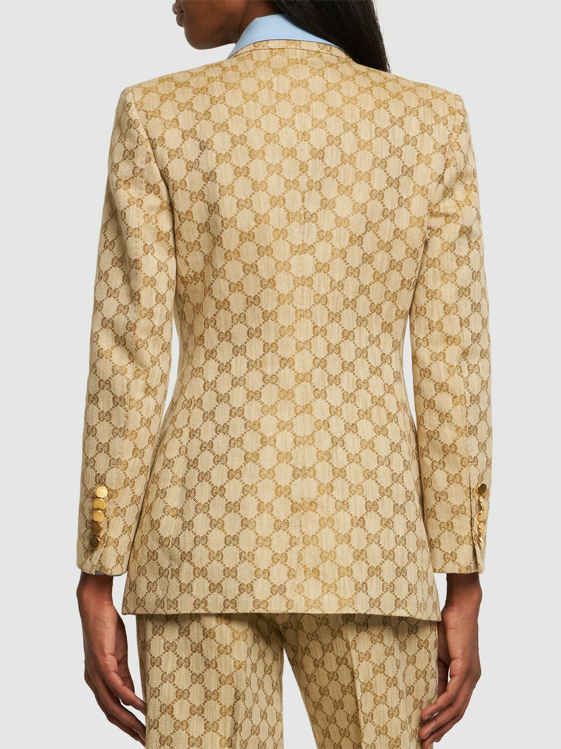 GUCCI - Gg Cotton & Linen Jacket Gucci