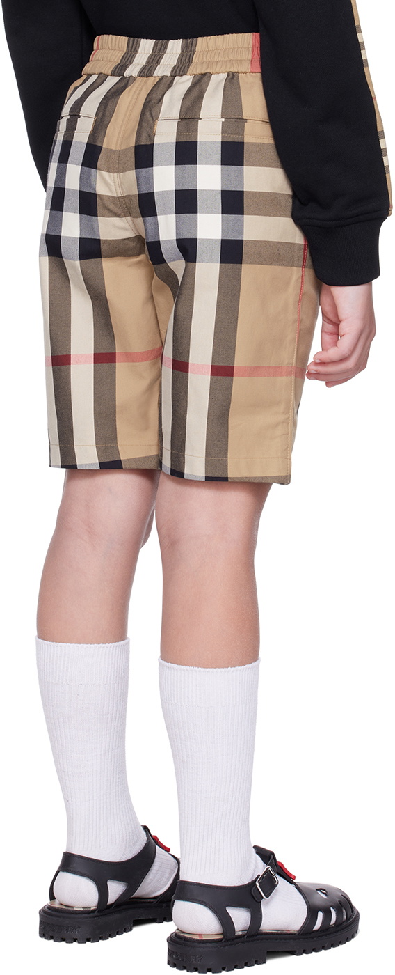 Burberry Kids Beige Check Shorts Burberry