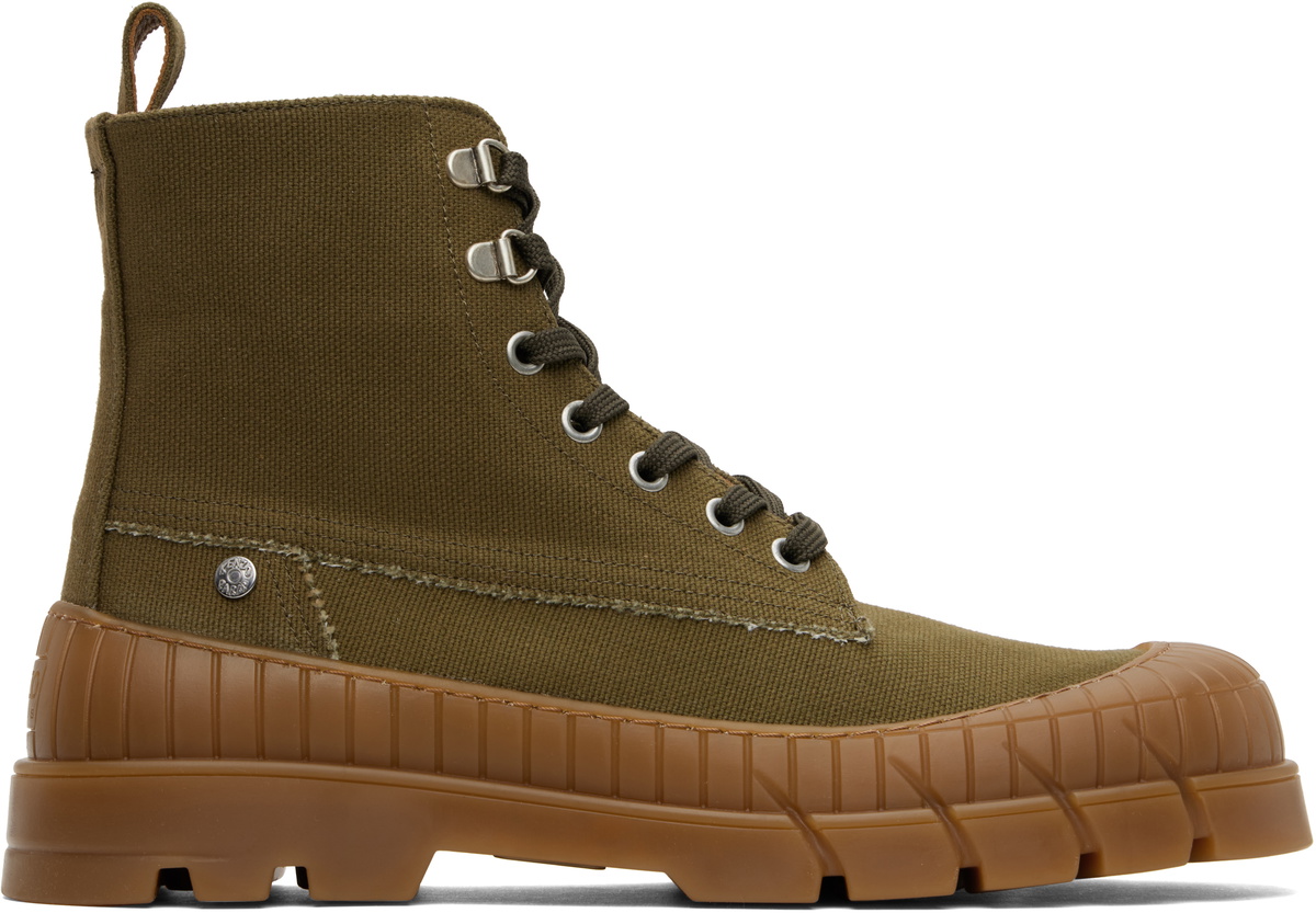 Kenzo Khaki Kenzo Paris 'KENZO-Gobi' Lace-Up Boots Kenzo