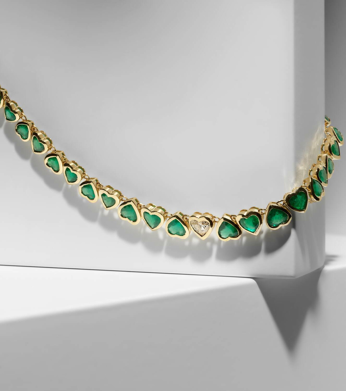 Shay Jewelry 18kt gold necklace with emeralds and diamonds Shay Jewelry