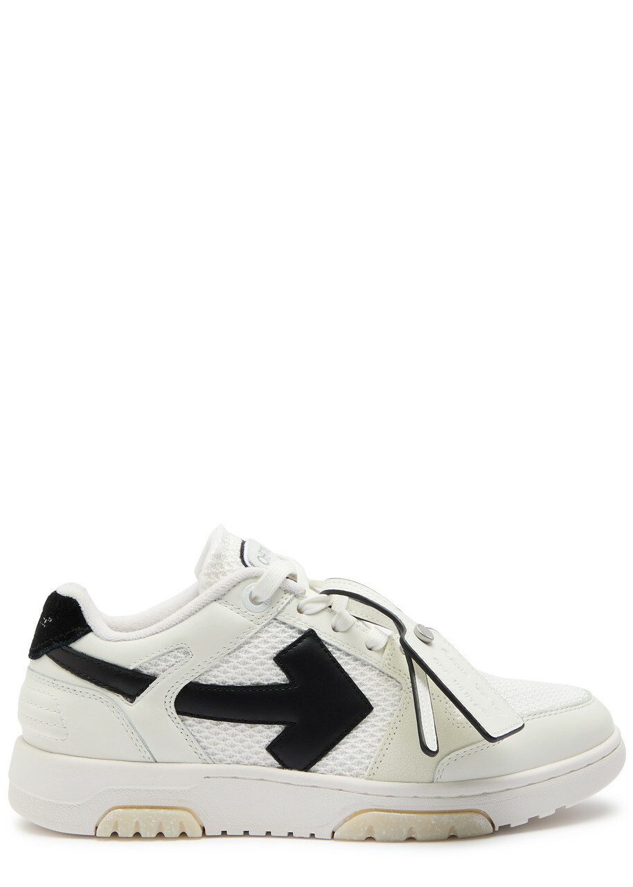 Off-white Out Of Office Panelled Mesh Sneakers White And Black Off-White