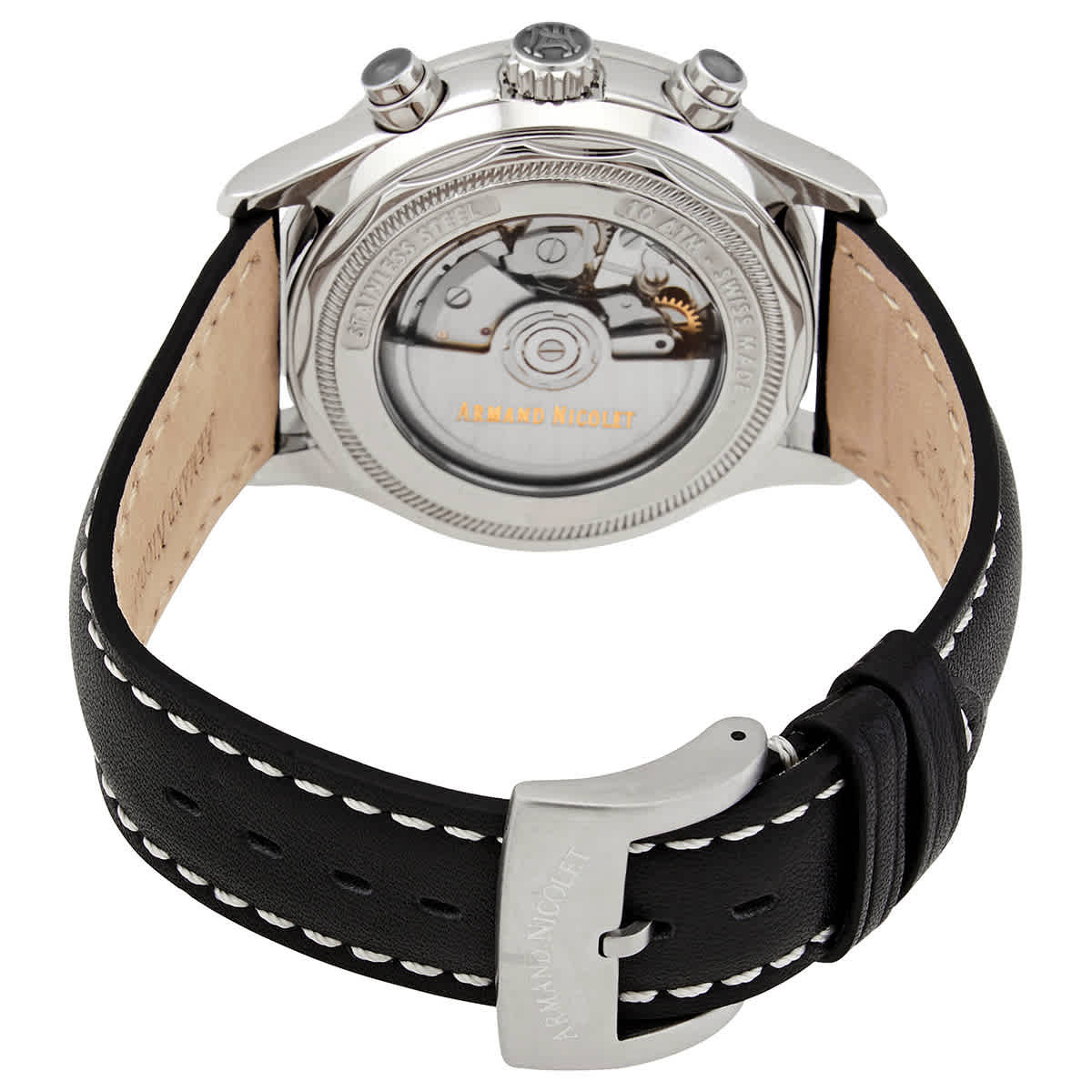 Armand Nicolet MHA Chronograph Automatic Black Dial Mens Watch A844HAA ...