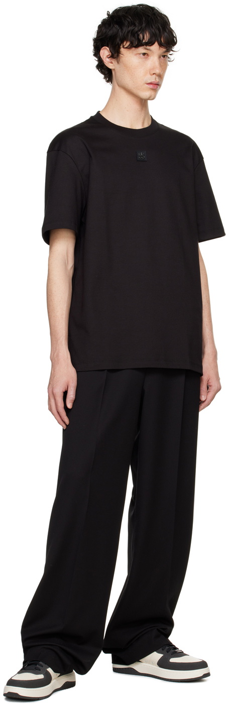 Hugo Black Interlock Cotton Regular-Fit T-shirt Hugo Boss