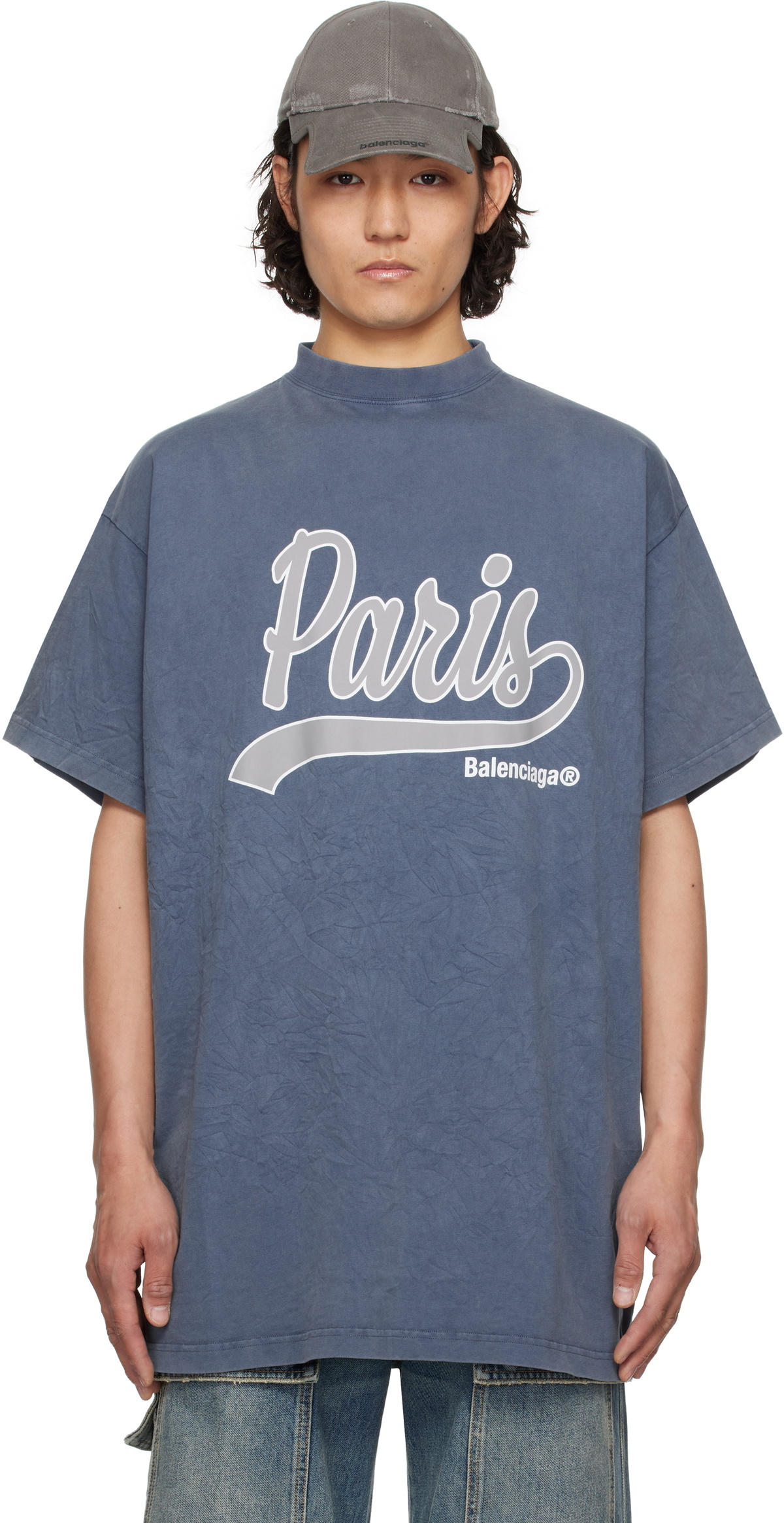 Balenciaga Blue Enjoy 'Paris' T-shirt Balenciaga