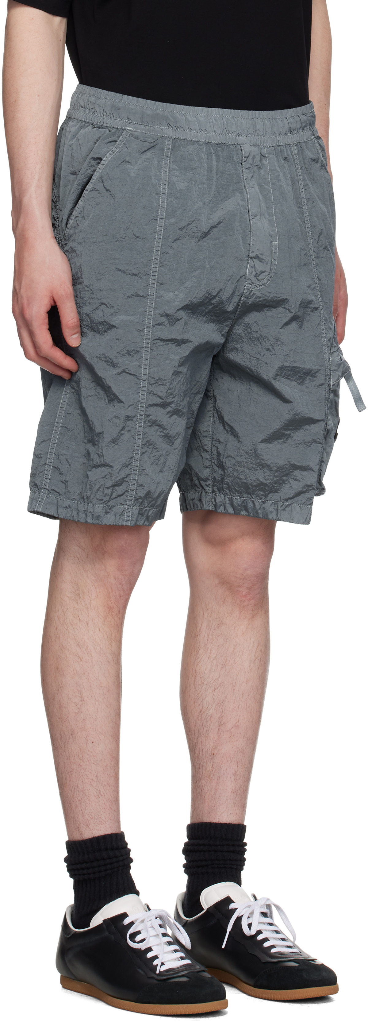 Stone Island Gray Nylon Metal In Econyl Shorts Stone Island