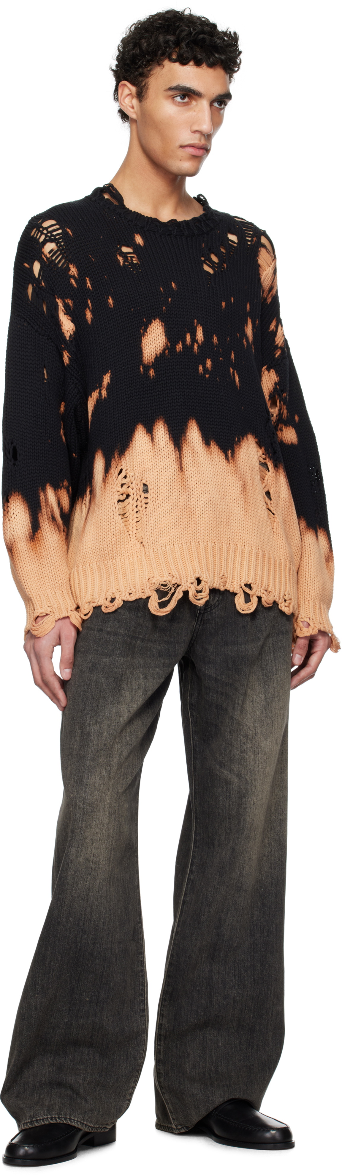 R13 Black Bleached Oversized Sweater R13