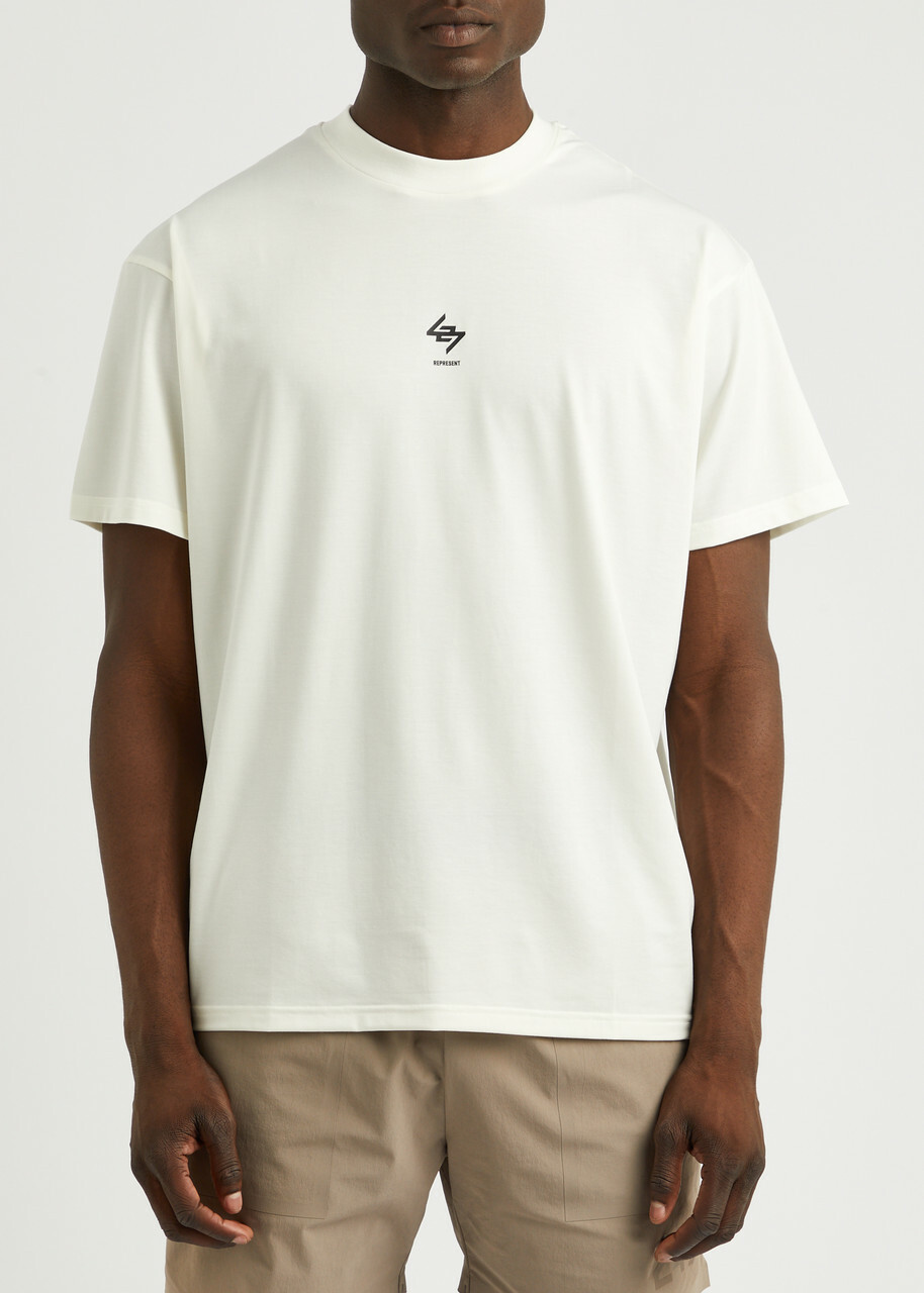 Represent 247 Logo-print Stretch-jersey T-shirt White Represent