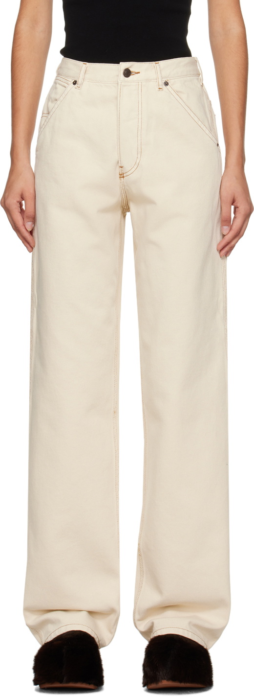Dries Van Noten Off-White Patch Pocket Jeans Dries Van Noten