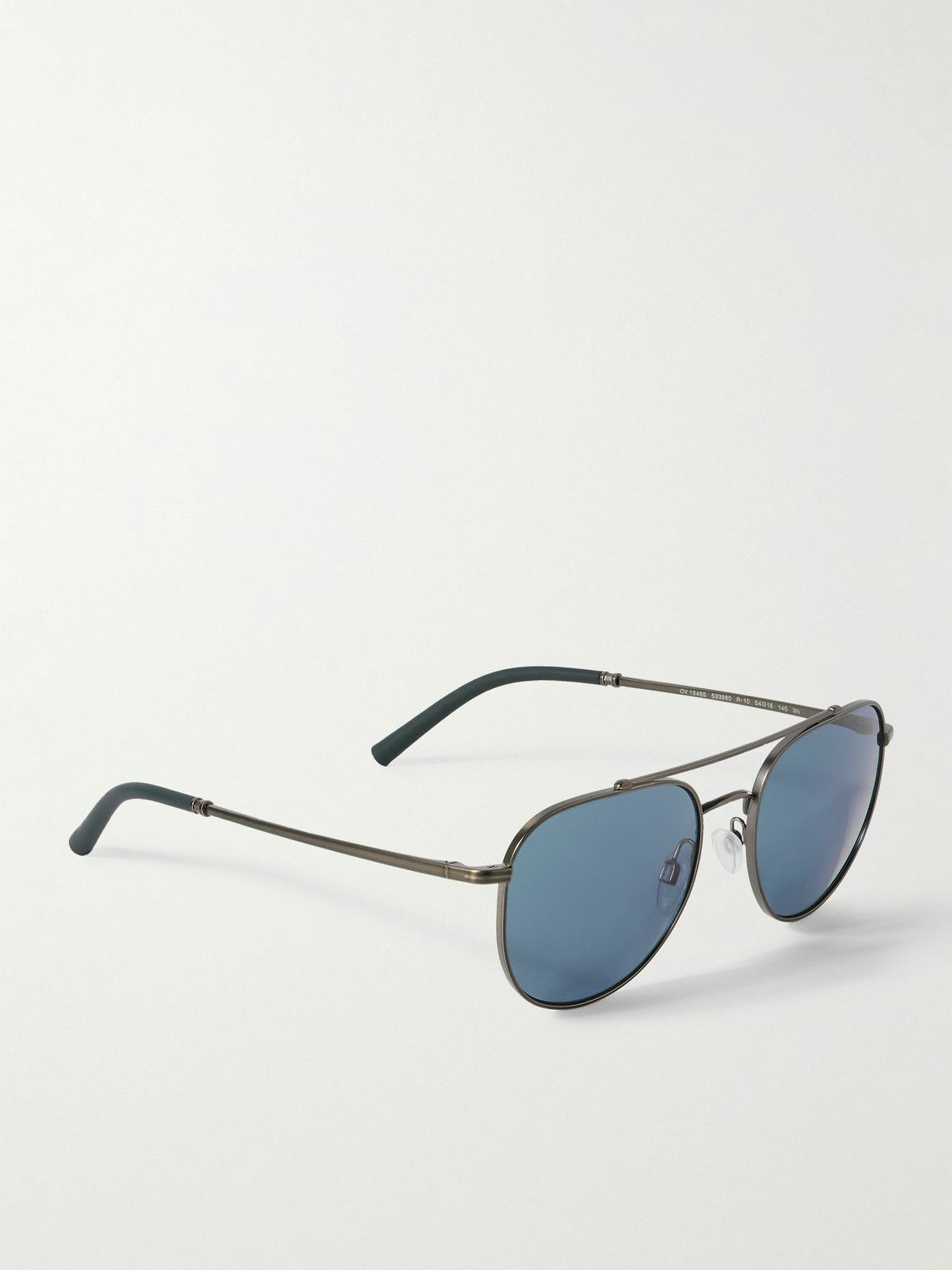 Oliver Peoples - Roger Federer R-10 Aviator-Style Brushed Gunmetal-Tone ...