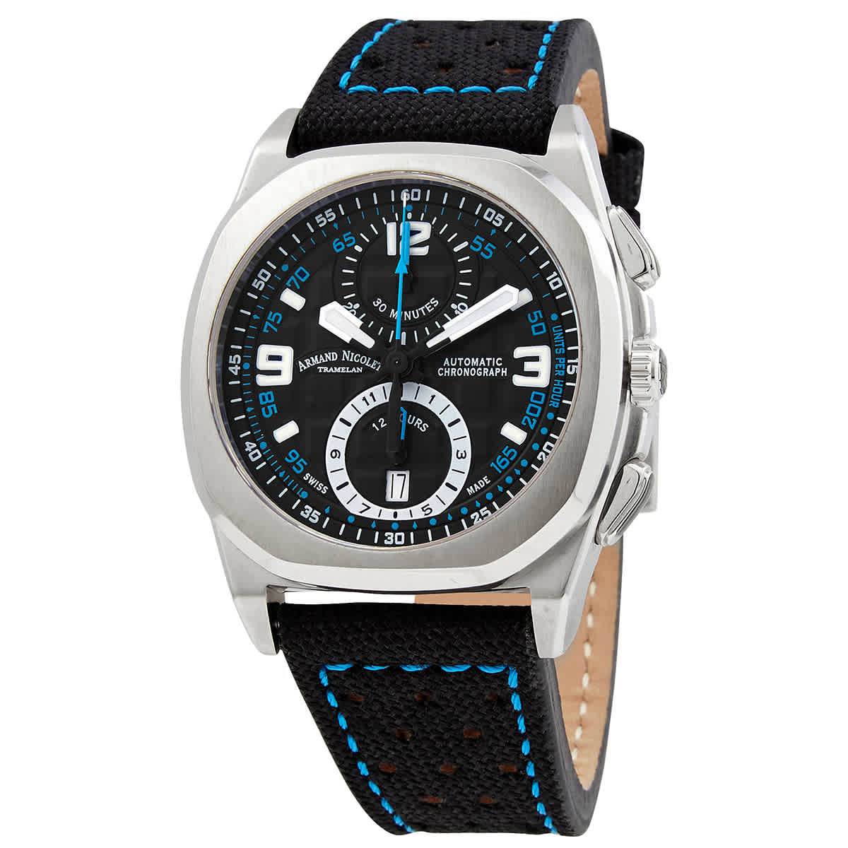 Armand Nicolet JH9 Chronograph Automatic Black Dial Mens Watch A668HAA ...