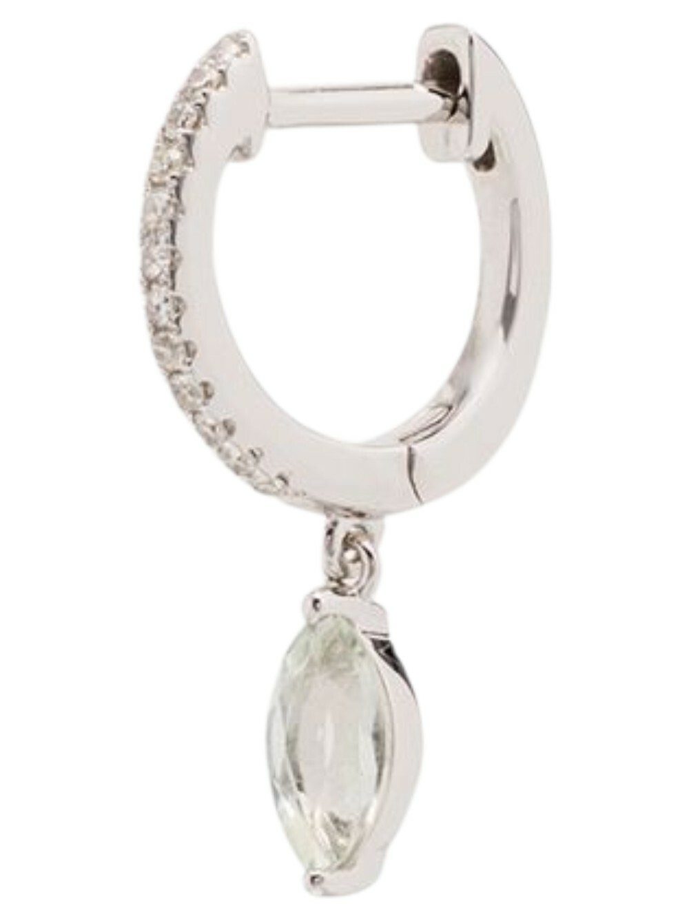 Roxanne First 14K White Gold Amethyst Drop Diamond Hoop Earring Roxanne First